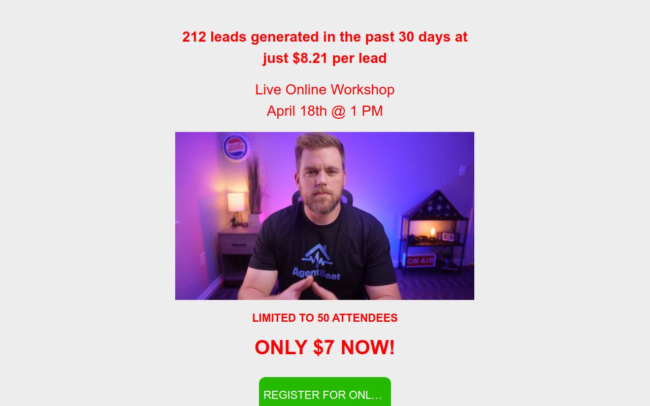 Live Workshop Offer